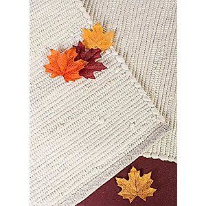 DII Handmade Chindi Tabletop, Reversible and Machine Washable, Table Runner, 14x72, Natural