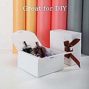 White Gift Box 10 Pack 6.7x6.7x3.5 Inches,Gift Boxes with Ribbons,Bridesmaid Proposal Boxes, Gift Boxes with Lids for Presents, Birthdays,Wedding,Baby Showers,Valentine's Day,Christmas