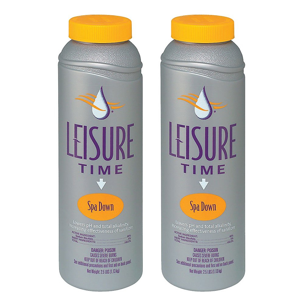 LEISURE TIME 22338-02 Spa Down for Spas and Hot Tubs, 2.5-Pounds, 2-Pack & LEISURE TIME 22339A Spa Up Balancer for Hot Tubs, 2 lbs