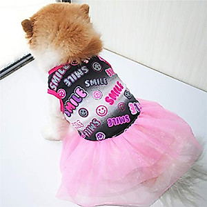 Dress Summer Letter Print Cat Pet Dog Dress Dog Clothes Breathable Pet Skirt Girl Dog Clothes for Small Dogs Christmas