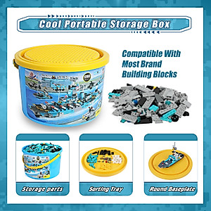 WishaLife 6 IN 1 City War Military Battleship Toy Building Blocks Set, with Army Truck Toys, Car Toys, boat Toy, Airplane Toy, Helicopter Toy, WW2 Construction Toys Gift for Kids Boys Girls Age 6 Plus