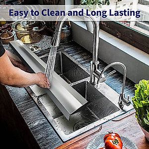 IIIOIIIA Stove Top Magnetic Shelf for Kitchen Organization, 30" Magnetic Spice Rack Over The Stove, 4" Deep Spice Organizer with Border All Around, Brushed Stainless, Silver