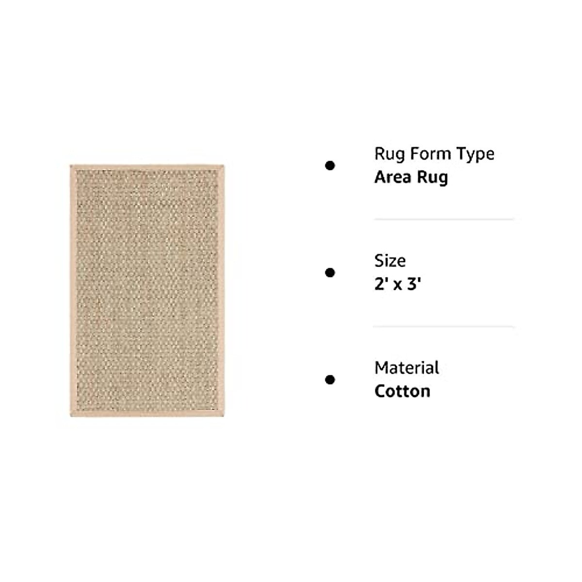 SAFAVIEH Natural Fiber Collection 2' x 3' Beige NF114A Border Basketweave Seagrass Accent Rug