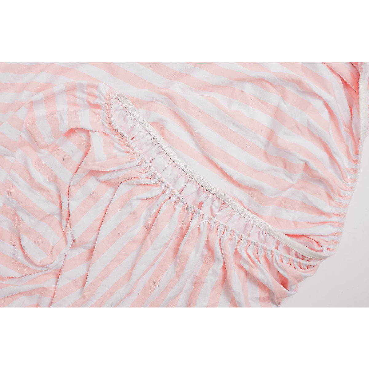 NODNAL CO. 3 Fitted Crib Sheets Pink Set for Baby Girl - 100% Oeko-TEX Cotton Nursery Bedding - Pink/White Chevron, Polka Dot, and Stripe - for Standard Baby or Toddler Crib Mattress 28”x52”x9” Sheet