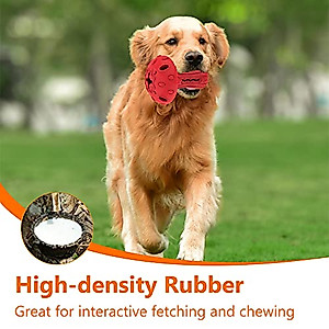 SCHITEC Dog Chew Toy for Large & Medium Dogs, Rubber Treat Dispensing Toy for Aggressive Chewers, Interactive Slow Feeder Tough Puzzle Toys Teeth Cleaning