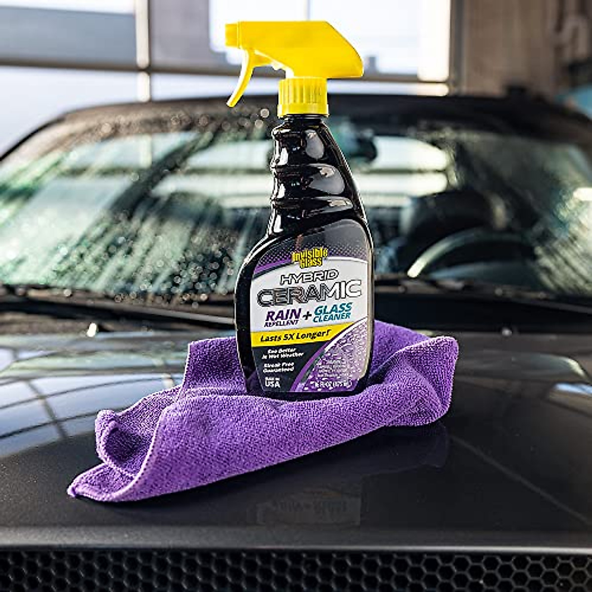 Invisible Glass 92183 16-Ounce Hybrid Ceramic Rain Repellent and Glass Cleaner Clean and Protect Automotive Windows and Windshields, Pack of 1