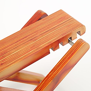 Miwayer Bamboo 4 Gears Adjustable Upscale Guitar Foot Rest Non-Slip Foot Stool Foldable Footrest from 4.5" up to 8"，Accessory for Classical Acoustic Guitar Part