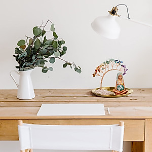 ZenBless Crystals Tree,7 Chakra Healing Crystals Tree Gaia Te Fiti Storage Tray Yoga Meditation Zen Home Decor Set Figurine Ornament Decoration Feng Shui Wealth Luck (Mother Earth Statue_Gold Tray)