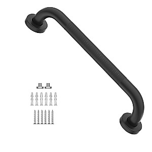 20 Inch Anti Slip Shower Grab Bar Oil Rubbed Black 1.25" Diameter,Munzong Bathroom Grab Bar, Knurled Bathroom Balance Bar,Safety Hand Rail Support Handicap Elderly Senior Assist Bath Handle