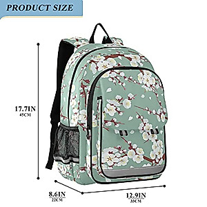 ALAZA Cherry Blossom Flower Flroal Sakura Laptop Backpack Purse for Women Men Travel Bag Casual Daypack with Compartment & Multiple Pockets