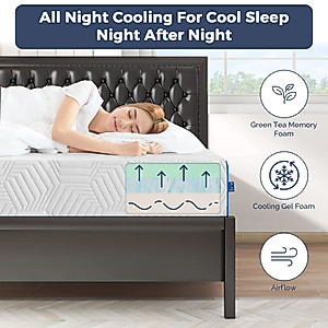 IULULU California King Mattress 8 Inch, Cooling Gel Infused Memory Foam Mattresses Medium Firm Mattress in a Box Regulates Temperature, Made in USA, 84''×72''
