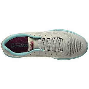 Skechers Women's GO Run Razor 3+ Sneaker, Gray Mesh Hot Melt Aqua Hot Pink Trim, 9