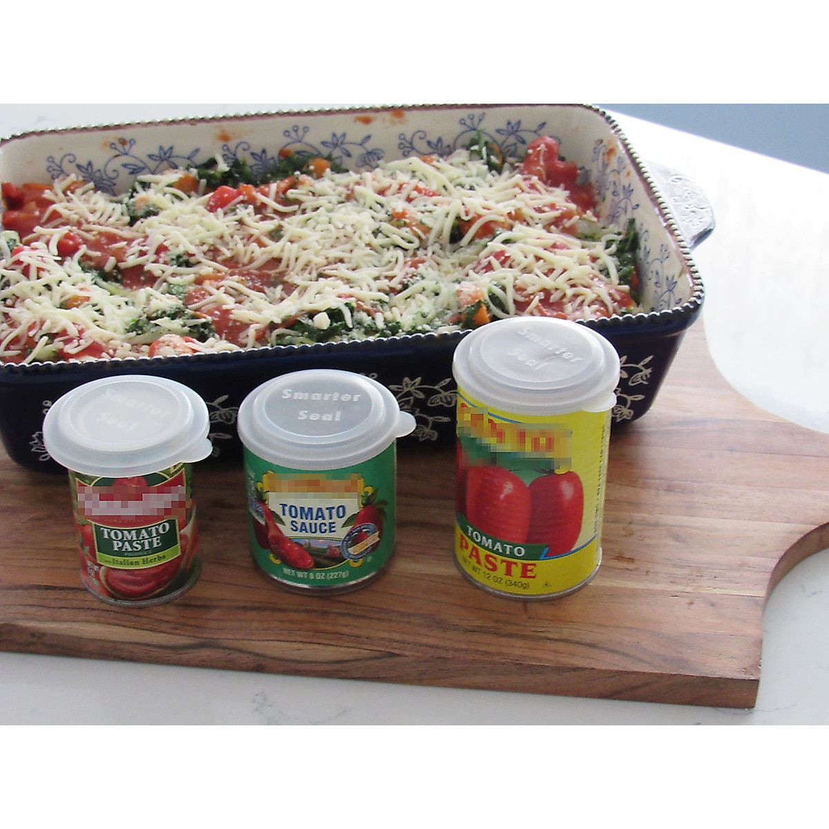 Smarter-Seal, Food Can Lids/Covers, 8-Pack, Clear Color, 4 Small Lids & 4 Large Lids - Fits Most Sizes