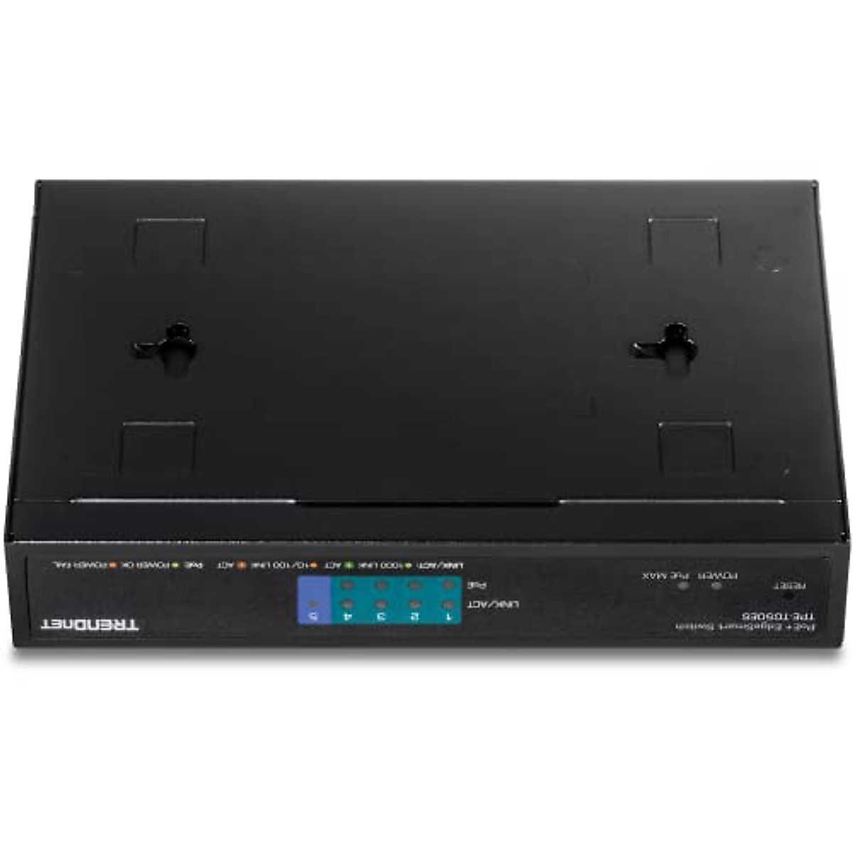 TRENDnet 5-Port Gigabit EdgeSmart PoE+ Switch, 4 x Gigabit PoE+ Ports, 1x Gigabit Port, 31W PoE Power Budget, Managed PoE+ Switch, Wall mountable, Black, TPE-TG50ES