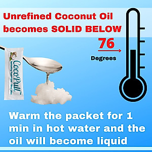 CocoPull - Organic Oil Pulling 14 Packets/Sachets with Coconut and Peppermint Oil for Healthy Teeth, Gums, Bad Breath Remedy. Natural Teeth Whitening.