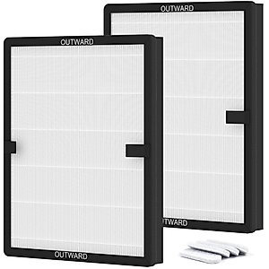 2 Packs E-200 H13 True HEPA Replacement Filter Compatible with LUNINO E-200 Air Cleaner Purifier for Home Large Room up to 1740sq.ft with Extra 4 pcs Aroma Pads