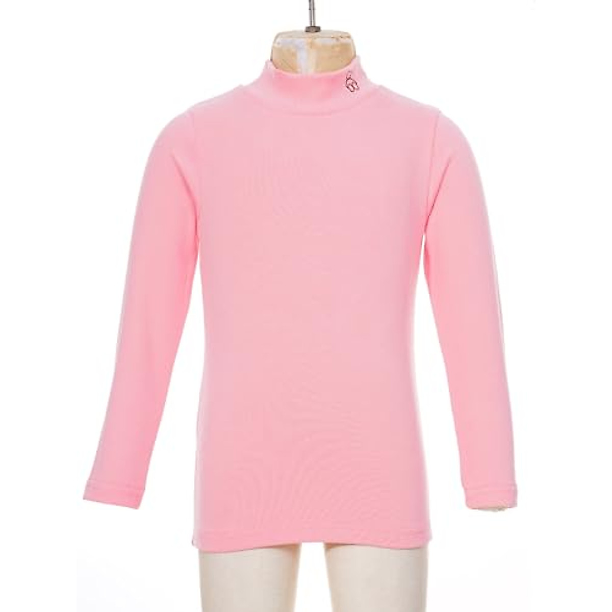 Xnihocha Kids Boys Girls Turtleneck Long Sleeve T-Shirt Thermal Underwear Tops Tee Undershirt Pink 9-10 Years