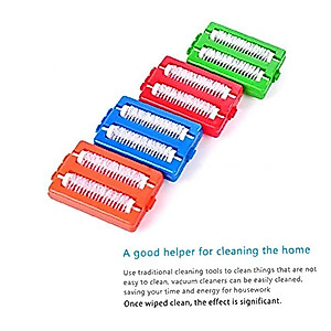 Pinicecore Carpet Table Brush Plastic Double Brush Handheld Sweeper Crumb Dirt Cleaner Roller Tool Home Cleaning Brushes Random Color