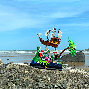 ENJBRICK Pirates Ship Building Kit Compatible with Lego for Adutls,Cute Animal Building Toy for Girls and Boys 8-14 Years Up 448 pcs