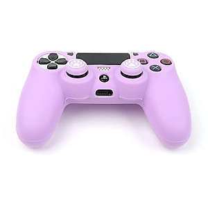 Ralan Purple Controller Skin Silicone for PlayStation 4, Non-Slip Grip Cover Protector Compatible with PS4 Slim/PS4 Pro Controllers with 6 Thumb Grip Caps