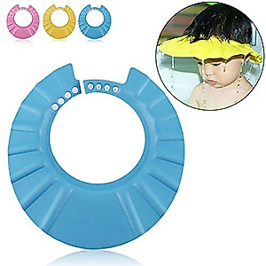 Safe Shampoo Shower Bathing Protection Soft Cap Hat for Toddler's, Baby,Children & Kids to Keep The Water Out of Their Eyes & Face (Blue)