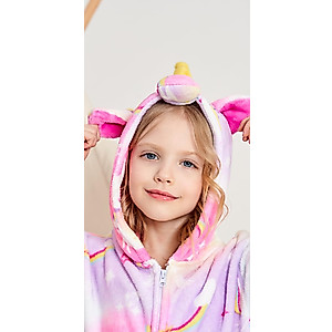 Riverchan Kids Unicorn Onesie Animal Pajamas Halloween Cosplay Costume Sleepwear Gift for Girls and Boys (10-12 Years, PEGASUS)