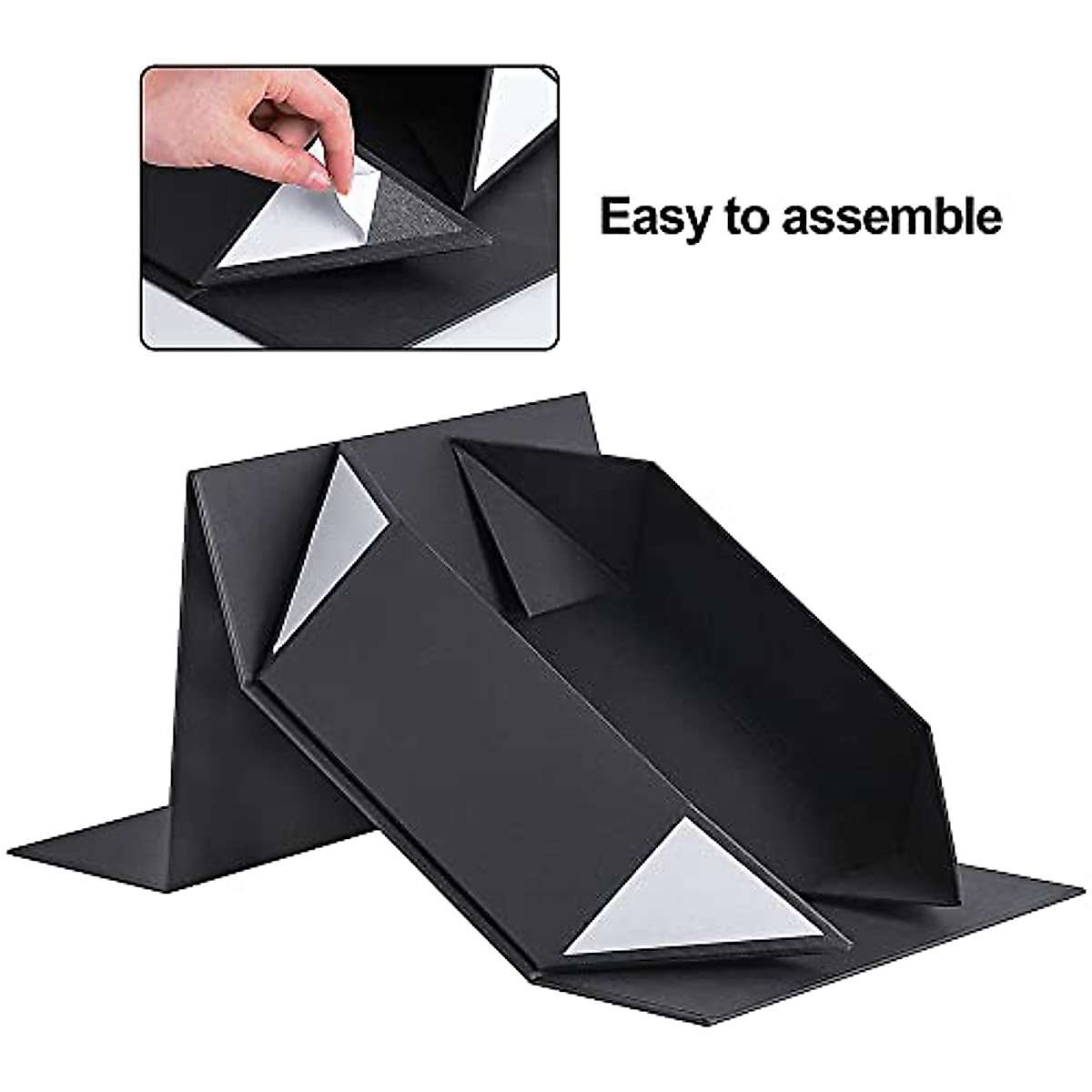 Gift Box Set Black 11x8x4 inches, Large Gift Box with Magnetic Lid, Rectangle Collapsible Groomsman box for Mom Gift, Christmas, Birthday, Graduation, New Year, Weddings, Fathers Day Presents HG0101