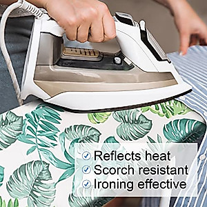 Ironing Board Cover and Pad 15x54 Inch, Iron Board Cover with Padding, Iron Board Cover Large Fits All Standard Sizes, Silicone Coating, Scorch Resistant, Extra Thick Covers with Elastic Edge