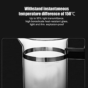French Press Coffee Maker, 11.8oz Borosilicate Glass Carafe French Press Espresso and Tea Maker with Triple Filters Glass Coffee Pot Tea Kettle