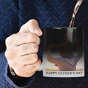 Personalization Lab Heat Sensitive Ceramic Coffee Mug, 11 oz, Color Changing, Custom Photo, Text, Logo, Double Sided, Funny, Home, Christmas Gift