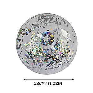 Transparent PVC Inflatable Beach Ball Elastic Beach Ball Confetti Ball Pool Beach Outdoor Toys, Girl Bath Toys Kiddie Pools Water Toys for Kids Beach Toys for Kids 8-10