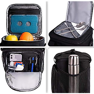 Vapos Roomy Insulated Lunch Bag for Men and Women with Space for More Meals and Snacks. Easy to Clean. Keeps Food Fresh for 8h. Functional Lunch Box for Adults with More Pockets for daily essentials.