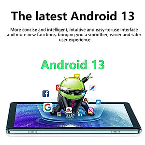 JUNINK 10 inch Tablet Android 13 Tablets, 8GB (4+4) RAM 128GB ROM 1TB Expand, 1280x800 IPS HD Screen, Quad Core Processor, WIFI6, Dual Camera, 6000mAh, BT, Tablet (4)