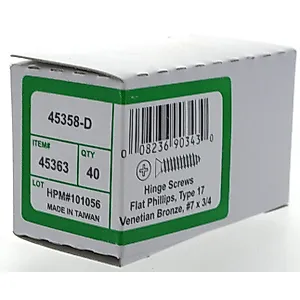 Hillman 45363 #7 x 3/4-Inch Flat Phillips Wood Screw, Antique Bronze, (Pack of 40)