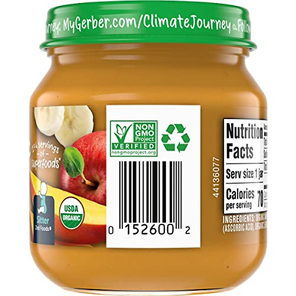 Gerber Organic for Baby Wonder Foods 2nd Foods Baby Food Jar, Mango Apple Banana, USDA Organic Pureed Baby Food with Superfoods, 4-Ounce Glass Jar (Pack of 6)