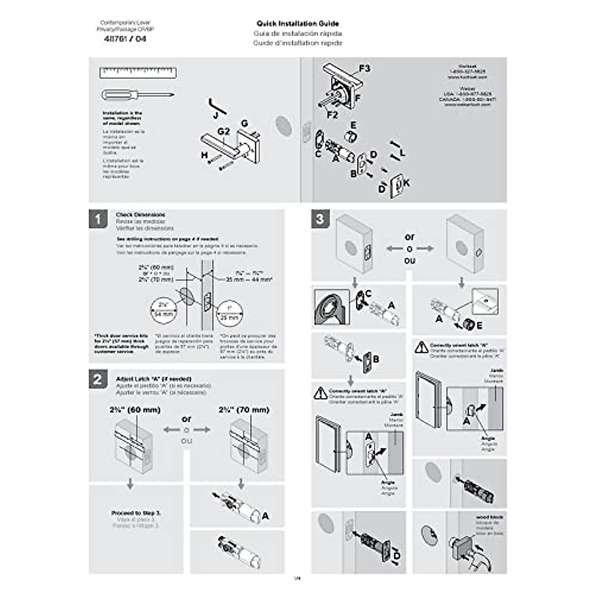 Weiser (by Kwikset) Halifax Lever, Square Rose, Passage Function, Iron Black (US514)