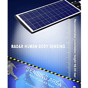 NHV Solar Street Lights Outdoor Upgraded Heavy Duty Aluminum Housing 600W IP67 Waterproof 60000LM 6500K LED Parking Lot Light with Remote Control Motion Sensor Automatic ON/Off from Dusk to Dawn