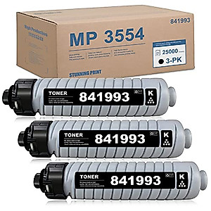 DOPHEN 3 Pack 841993 (MP 3554) Toner Cartridge - Black (25,000 Pages) Compatible Replacement for Ricoh MP 2554 3054 3554 Printers