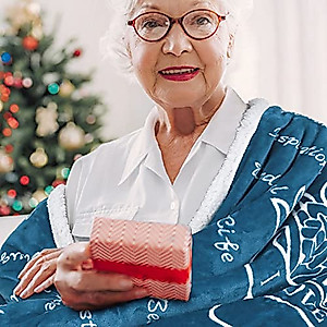 DOKEYWELL Birthday Gifts for Mom Unique Mom Gifts from Son Daughters for Mothers Day Valentines Day Christmas - I Love You Mom Sherpa Hugs Blanket 50"x60" (Seablue)