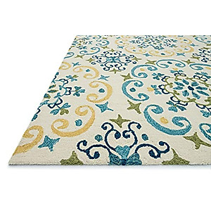 Loloi Francesca Collection FC-35 Ivory/LT. Blue, Transitional Area Rug, 5'-0" x 7'-6"