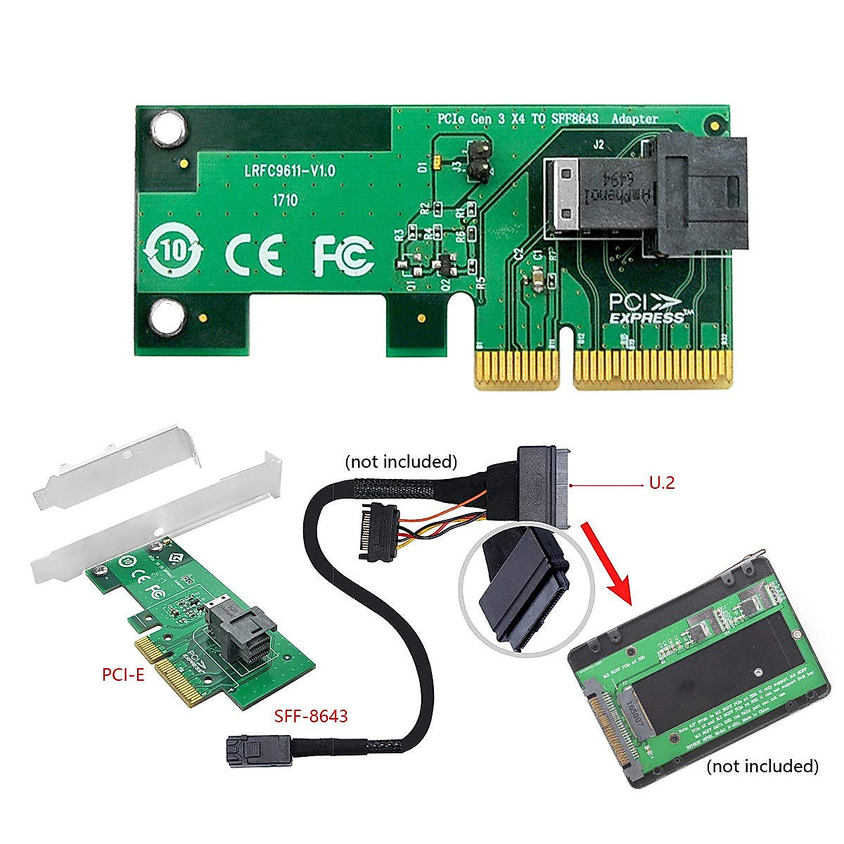 CY M.2 to U.2 U2 Kit SFF-8639 NVME PCIe SSD Adapter & Cable for Mainboard Intel SSD 750 p3600 p3700 M.2 SFF-8643