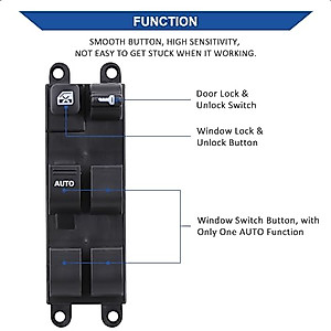 Power Window Switch Front Left Driver Side, Compatible with 98-01 Nissan Altima, 1998-2004 Frontier, 98-99 Sentra, 00-04 Xterra, Legacy, Outback, 03-06 Subaru Baja. Replaces 25401-9E000, 83071AE01B