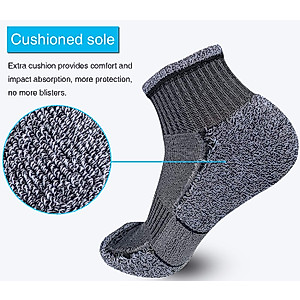 APTYID Men's Moisture Wicking Athletic Ankle Socks, Size 9-12, Carbon Grey, 6 Pairs