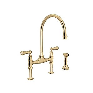 ROHL U.4719L-ULB-2 Kitchen FAUCETS, 0-in L x 1.8-in W x 16.9-in H, Unlacquered Brass