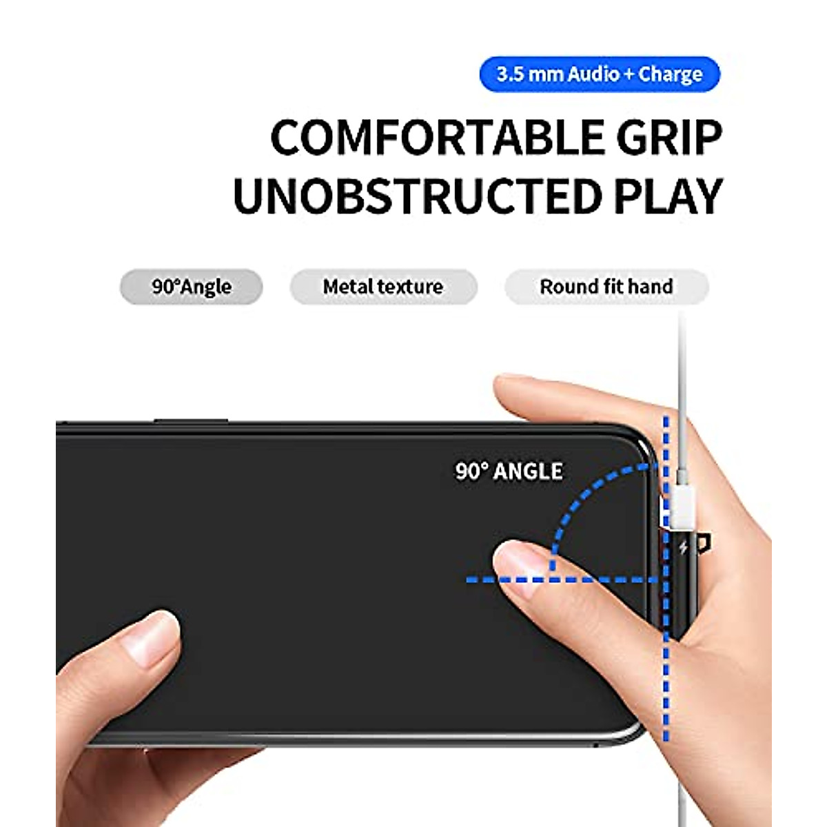 Headphone Adapter Lightning to 3.5mm AUX Audio Jack and Charging Dongle Earphone Headset Splitter Compatible with iPhone 11 12 13 Mini pro max xs xr x 7 8 Ipad Air para Y Cable Cord Converter Earbud