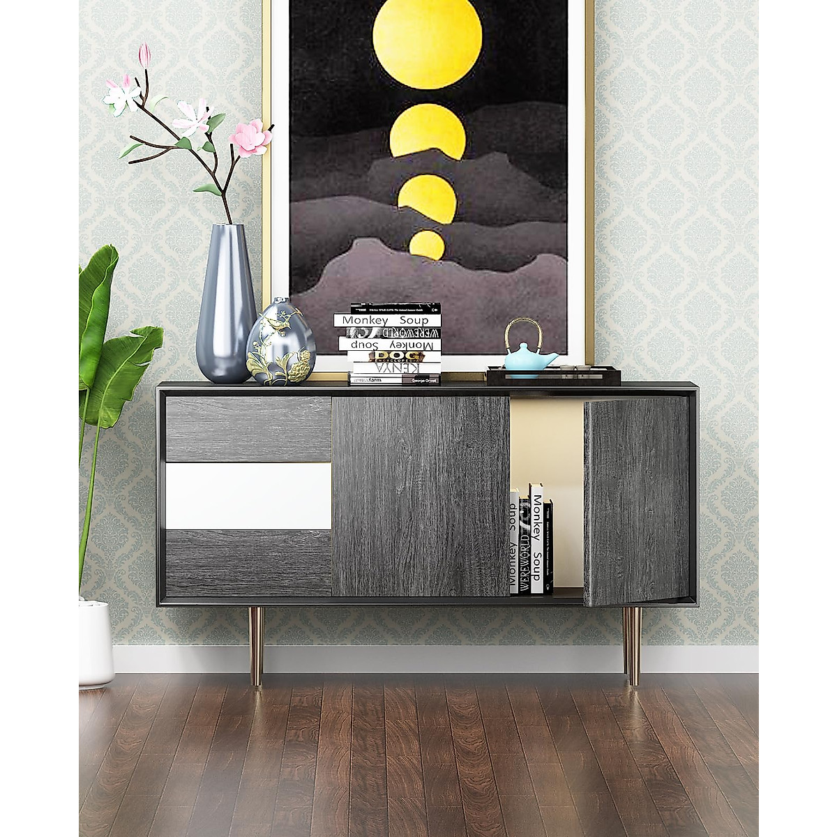 FunStick Thick Grey Natural Wood Contact Paper for Cabinets Countertops Waterproof Wood Wallpaper Peel and Stick Countertops for Kitchen Wallpaper Removable Wood Grain Contact Paper for Desk 15.8"x80"