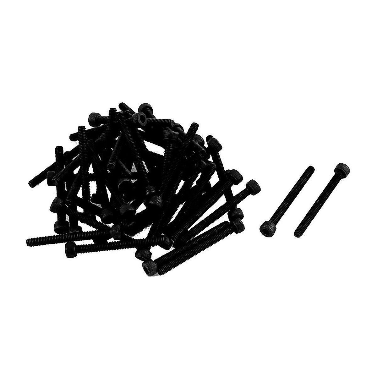 uxcell M2.5x25mm 12.9 Alloy Steel Screw Cap Point Hex Socket Screws Bolts Black 50pcs