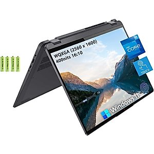 Lenovo 2023 Flex 5 16" 2.5K WQXGA (2560 x 1600) 2-in-1 Touchscreen Laptop, 12th Gen Intel 10-Core i7-1255U, 16GB RAM, 2TB PCIe SSD, Backlit KB, Fingerprint, WiFi 6, BT 5.0, Windows 11, w/Battery