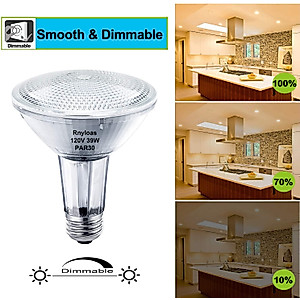 PAR30 Long Neck, 6PCS PAR30L Flood Light Bulbs Dimmable, PAR30 Bulb 120V 50W Replacement, Long Lasting Lifetime, High brightness Warm White, E26 Medium Screw Base, 39PAR30/FL for Recessed Light Bulb