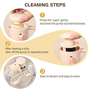 Vucchini Salad Dressing Mixer Bottle Salad Dressing Shaker Cruet Homemade Salad Dressing Container Glass Juice Storage,Pink, 10 oz